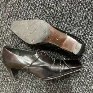 italian brand | Shoes | Sisters Black Lace Up Square Toe Pump 2 Heel ...